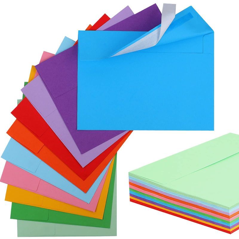 50 Pack Colored A7 Envelopes, 5x7 Self-Seal for Invitations, Weddings ...