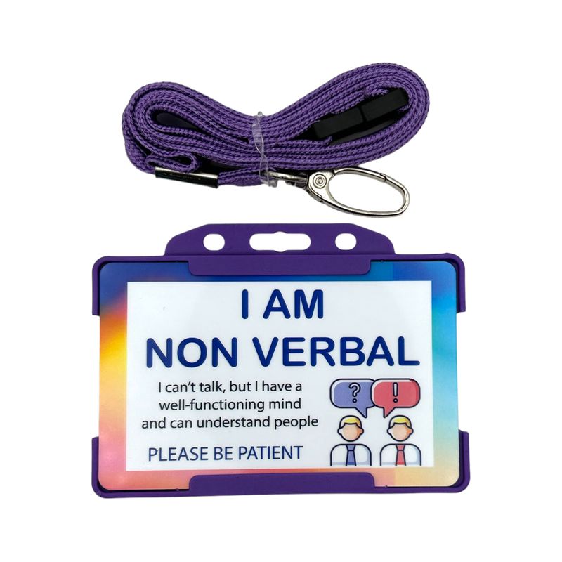 I Am Non Verbal Hidden Disability Lanyard and Matching Card Holder ...