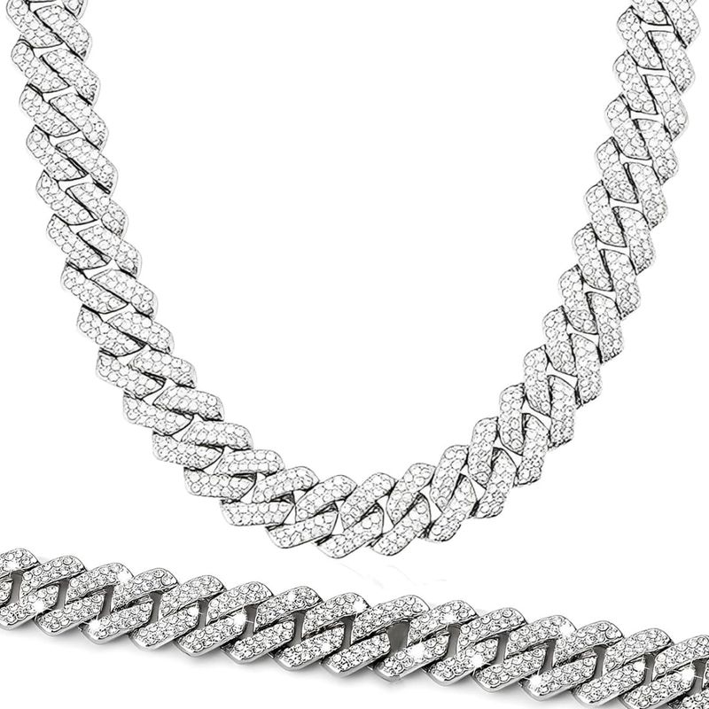 XUZOPIM Ice Out Cuban Link Chain Iced Out For Men, 50 cm Men's Cuban ...