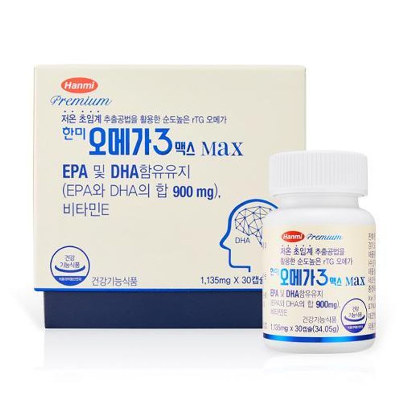 [Hanmi Pharm] Omega 3 Max (1135mg x 30capsules) EPA and DHA Containing ...