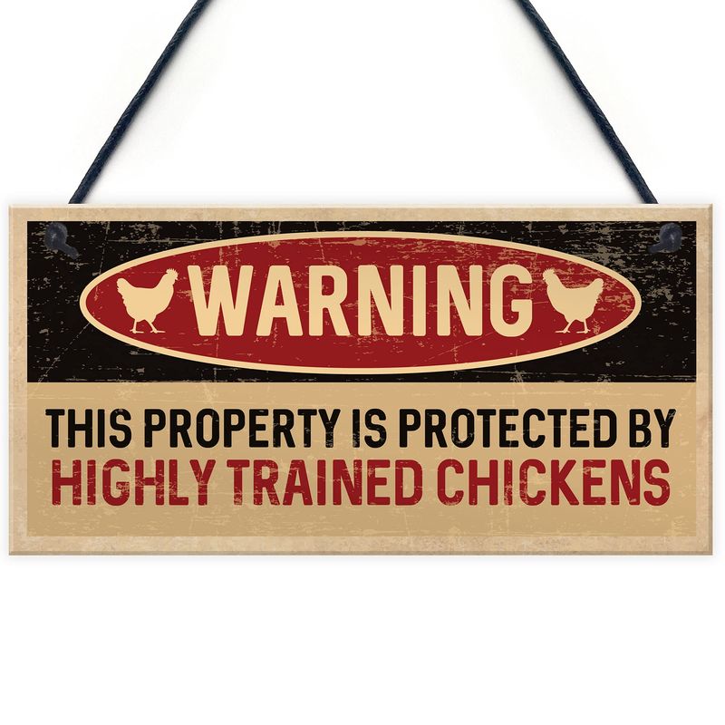 RED OCEAN Funny Chicken Sign Hanging Garden Chicken Coop Hen House Sign ...