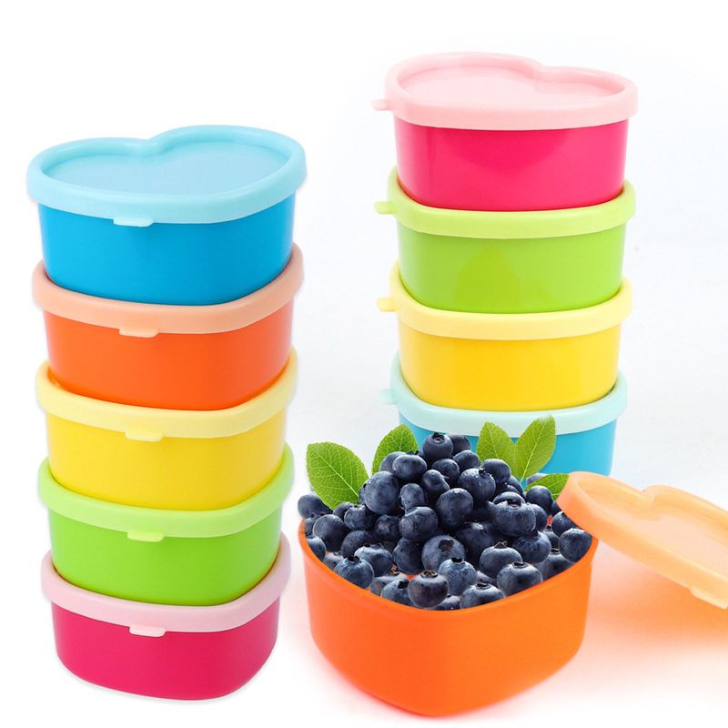 TAIXING 10 PCS Small Containers with Lids, Heart Shape Small Food ...