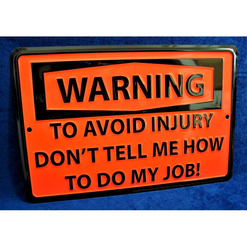 TO AVOID INJURY -*US MADE* Embossed Warning Sign -Man Cave Garage Bar ...