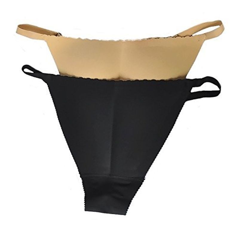 2 Pack Padded Butt Lifter Panties with Butt Makeup Black Beige - Online ...