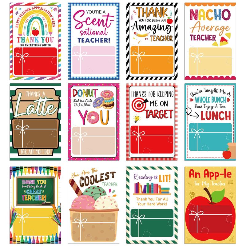 Motiskyy 48 Pack Teacher Gift Card Holders Teacher Appreciation Gift ...
