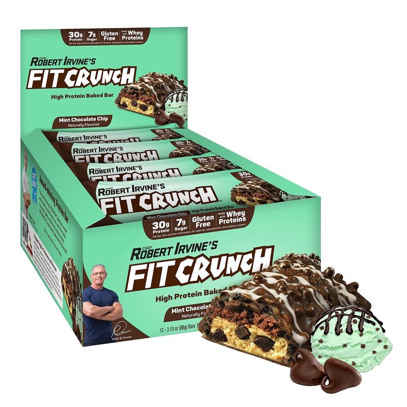 FITCRUNCH Protein Bar 30g Protein 7g Sugar Gluten Free 12 Count 6 ...