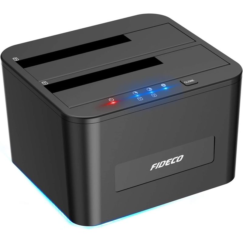FIDECO Festplatten Dockingstation, USB3.0 SATA HDD Dockingstation für 2,5 und 3,5 Zoll SATA HDD ...