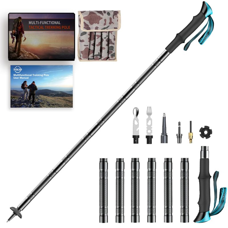 15 in 1 Walking Stick Trekking Poles - Collapsible Walking Poles for ...