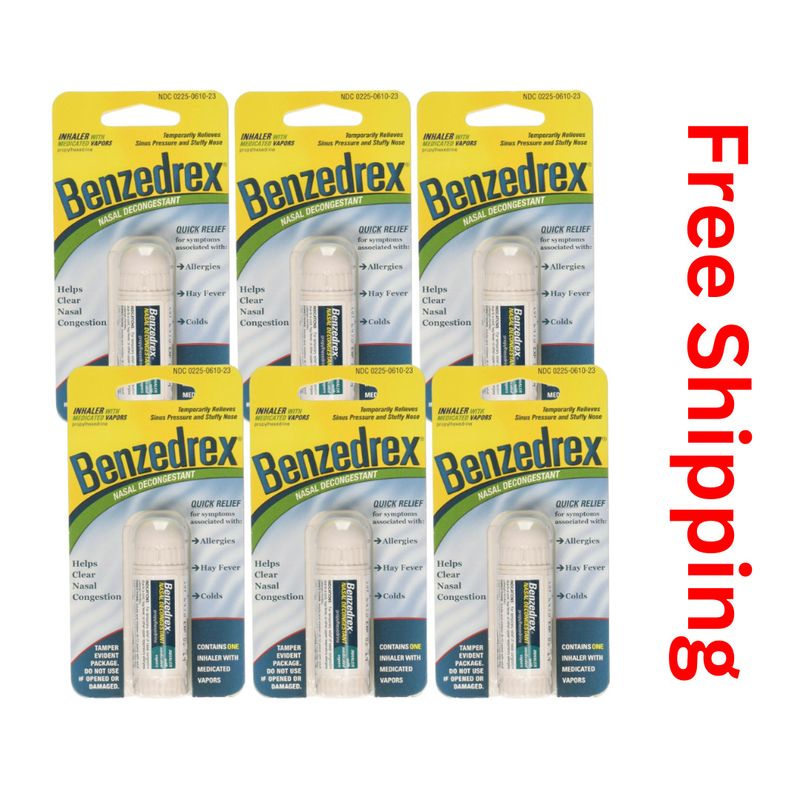 ( 6 Pack )-Benzedrex Inhaler Nasal Decongestant - EveryMarket