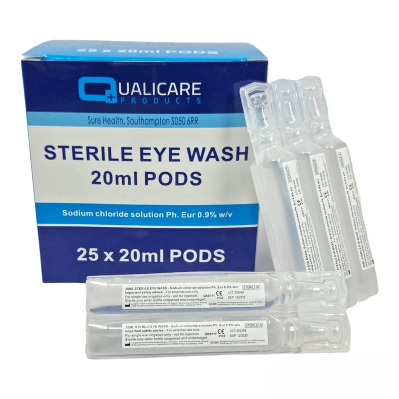 Sterile Saline 20ml Pods - Eye Wash & Wound Solution - (5 Pods ...