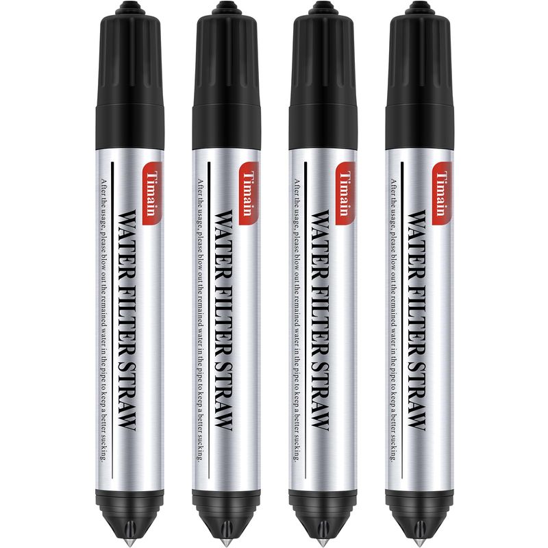 4 Pack Timain Mini Water Filter Straws,Water Purifier Survival for ...