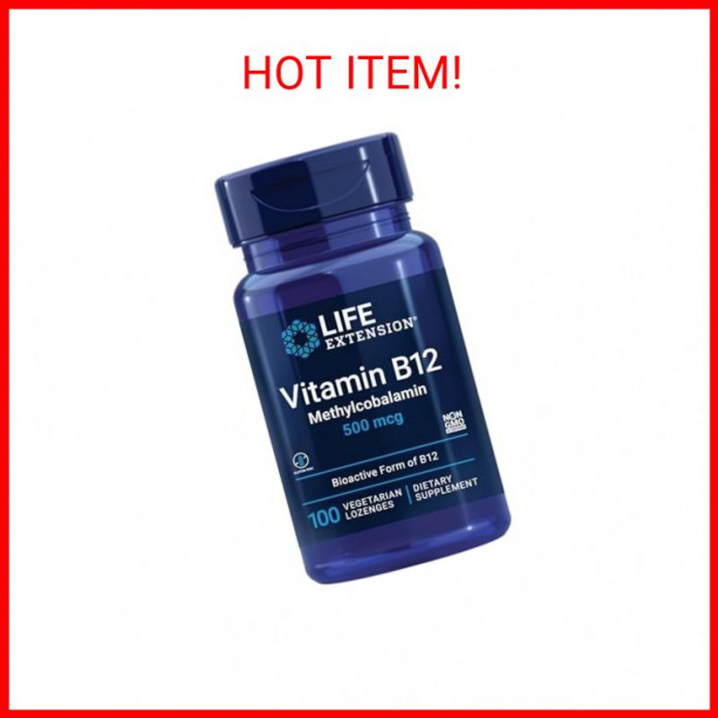 Life Extension Vitamin B12 Methylcobalamin 500mcg 100ct Vitamin B12 ...