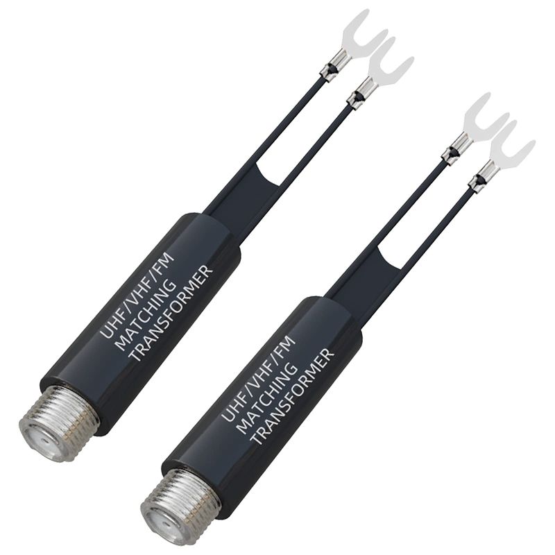 Goupchn Matching Transformer 2 Pack Nickel Plated 75 Ohm to 300 Ohm UHF ...