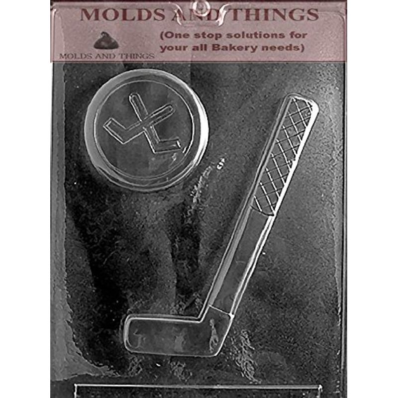 HOCKEY STICK & PUCK; STICK Chocolate Candy Mold, Sports chocolate candy ...