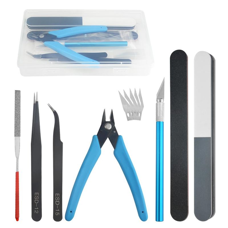 BGTXINGI Gundam 8 Piece Modelling Tool Set with Plastic Box for Model Making, Car, Hobby, Model ...