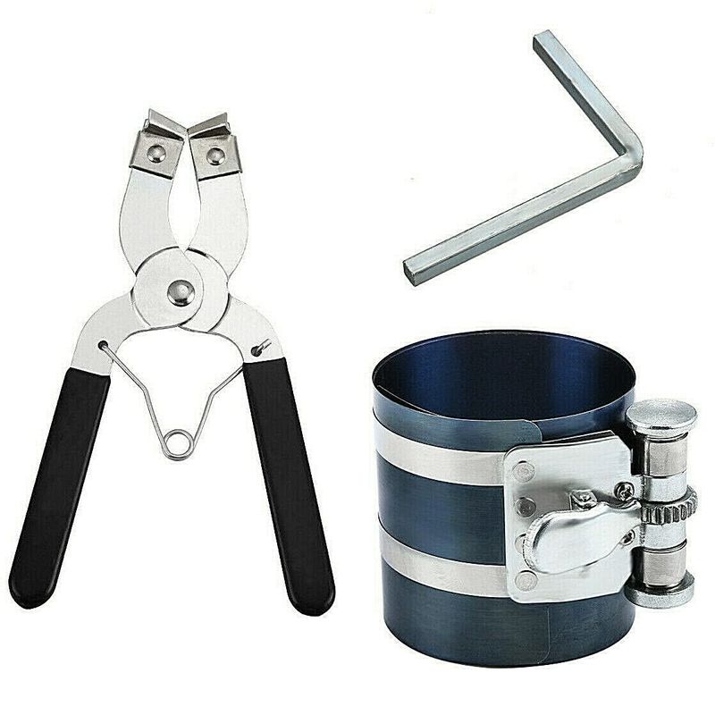 Piston Ring Compressor 50-125mm Stainless Steel Clamp and Plier Set ...