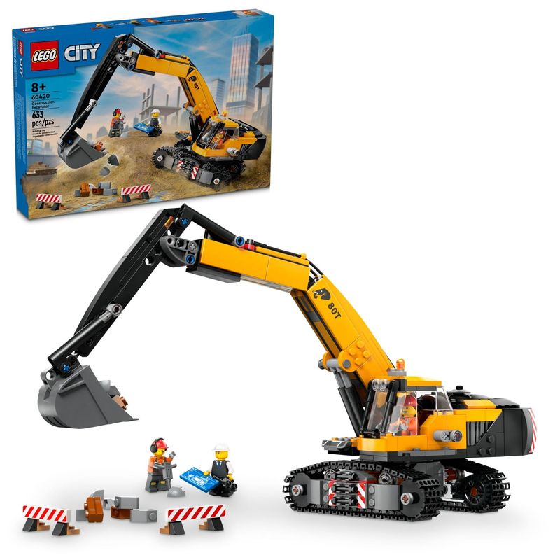 LEGO City Yellow Construction Excavator Toy Digger for Boys and Girls ...