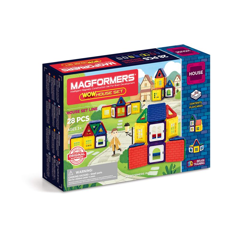 MAGFORMERS Wow House 28 Pieces Set, Rainbow Colors, Educational ...