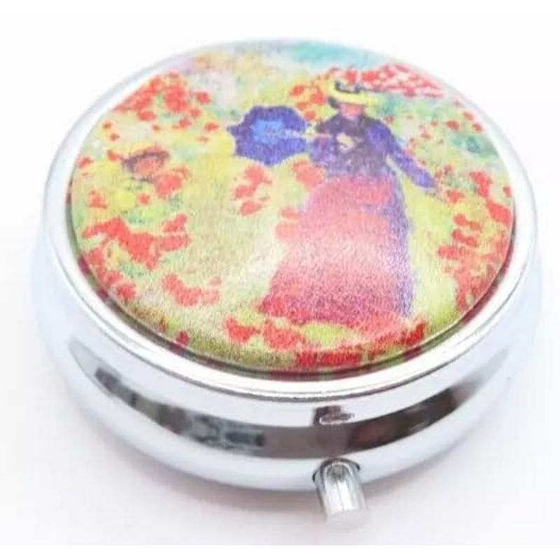 Claude Monet Lady in a Poppy Field Pill Box 2 CM Three Sections Plastic ...