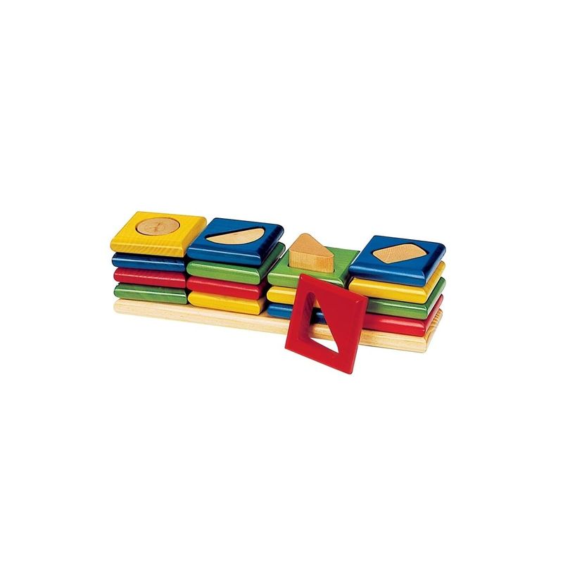 Goki WM034 The 4 Towers, Shapes and Colours Sorting Game, Mixed - Online Marketplace - EveryMarket