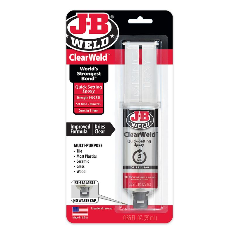 JB Weld 50112UK ClearWeld Quick Setting Epoxy 25ml, Clear, 25 ml ...