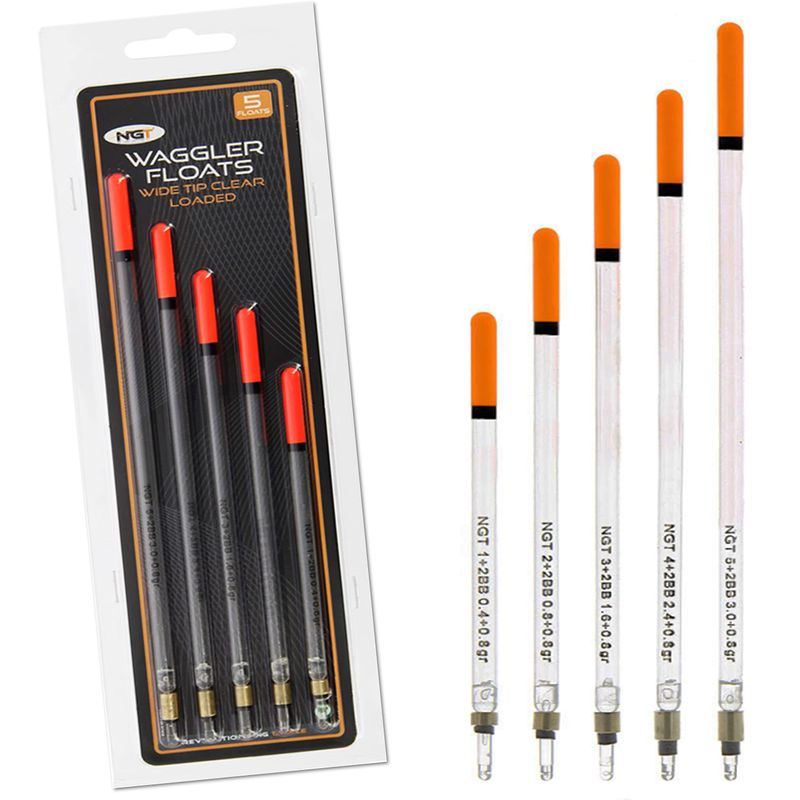 NGT Pack of 5 Wide Tip Loaded Waggler Floats in a double blister for Coarse Fishing - Online ...