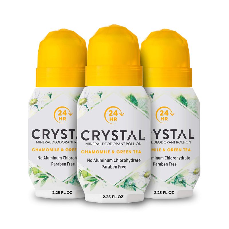 CRYSTAL Mineral Deodorant Roll-On- Body Deodorant With 24-Hour Odor ...