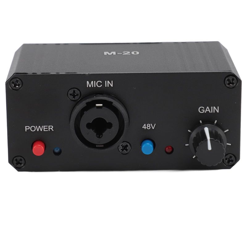 Microphone Preamp, 48V Phantom Power High Gain Electronic Audio Stereo ...