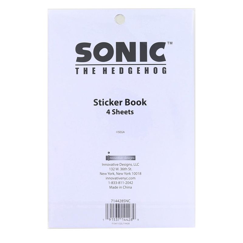 Innovative Designs Sonic The Hedgehog Sticker Book | 4 Sheets | Over ...