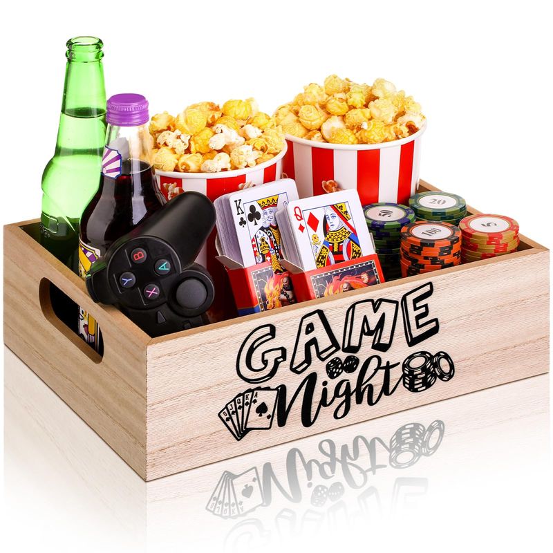 GlikCeil Movie Night Supplies Snack Trays with Handles Reusable Wooden ...