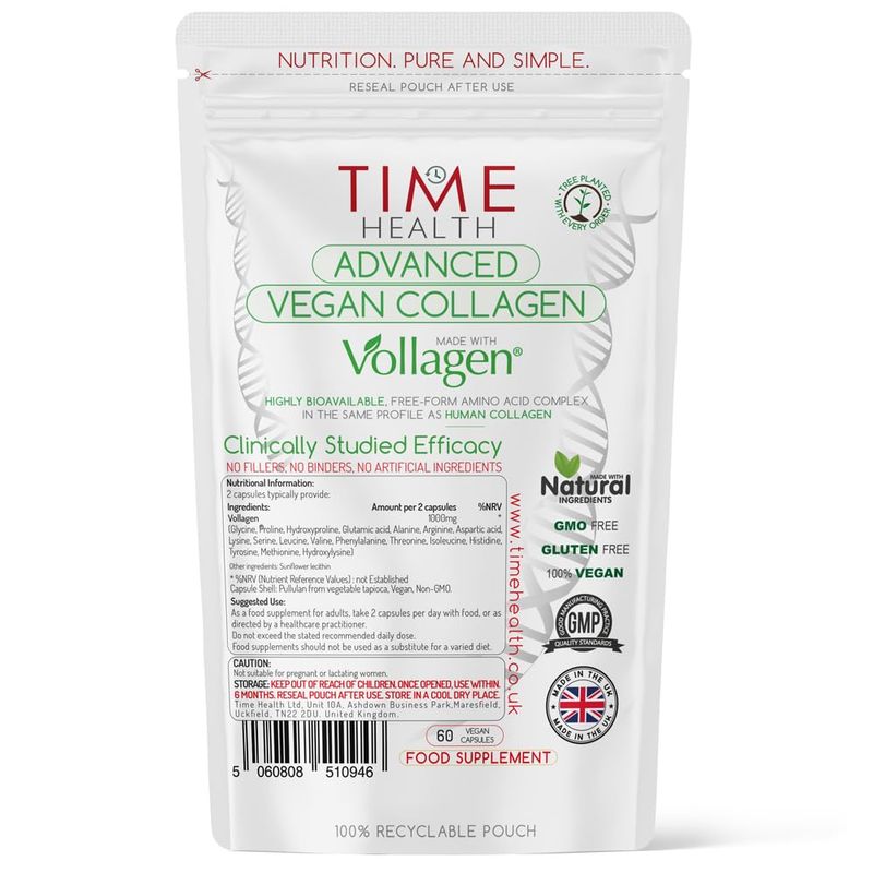 Vollagen® Advanced Vegan Collagen - 18 Amino Acid Complex in Ratio of ...