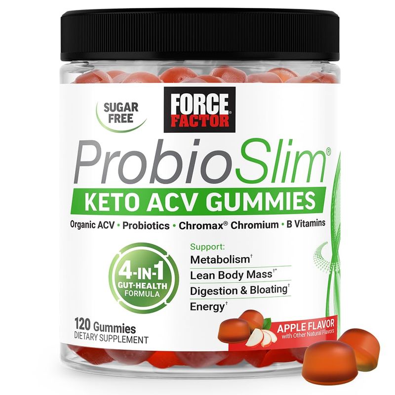 Force Factor ProbioSlim Keto ACV Gummies, Organic Apple Cider Vinegar Gummies with LactoSpore ...