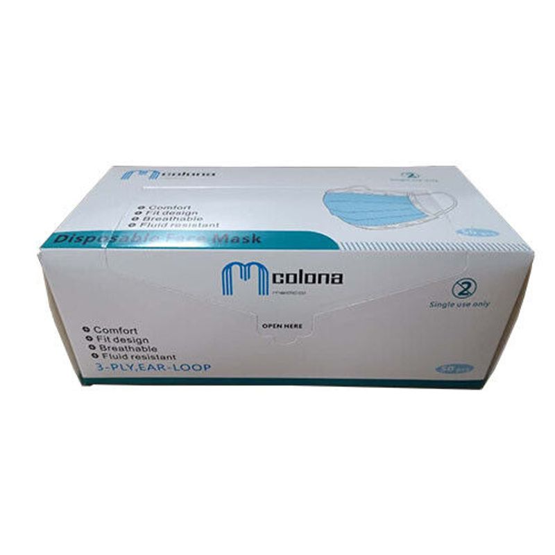 50 Pack Face Mask 3PLY Disposable Surgical Medical Dental Respirator ...