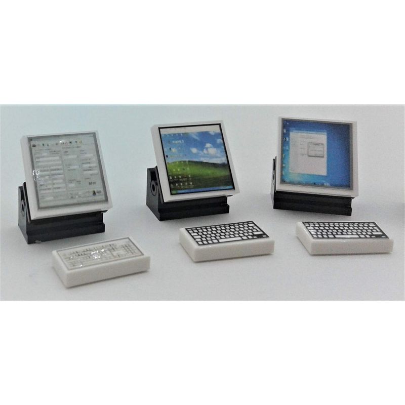 Building Toys Custom Bricks Computers Office Setup Businessman. Set of ...