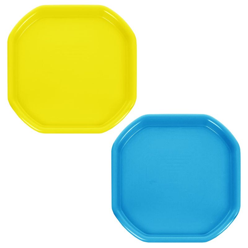 Set of Yellow + Sky Blue - Small Octagonal Strong Plastic Tuff Tray ...