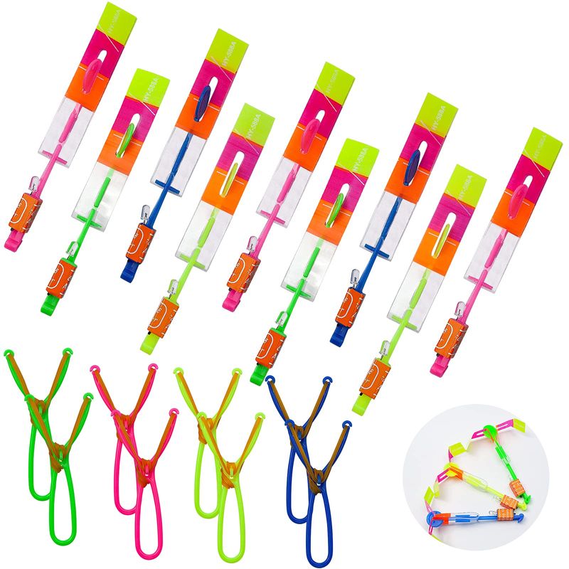 Rocket Slingshot Flying with LED Lights Glow The Dark Party,12 ...