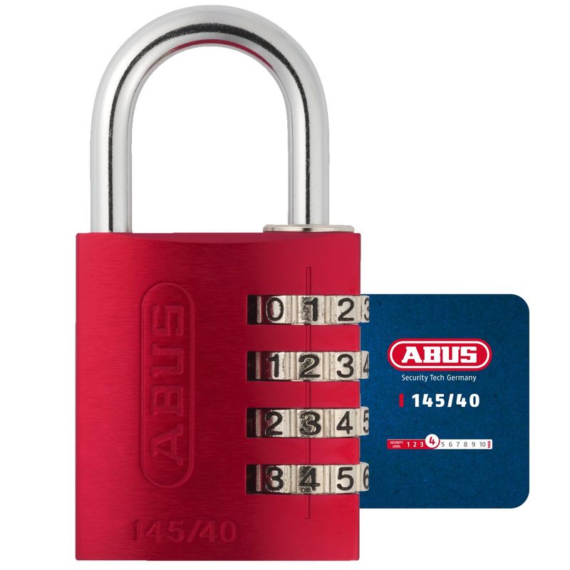 ABUS Combination lock 145/40 red - suitcase lock, locker lock, etc. - aluminum padlock ...