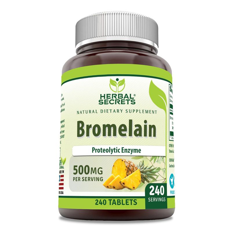Herbal Secrets Bromelain Supplement 500 Mg Tablets Supplement | Non-GMO ...