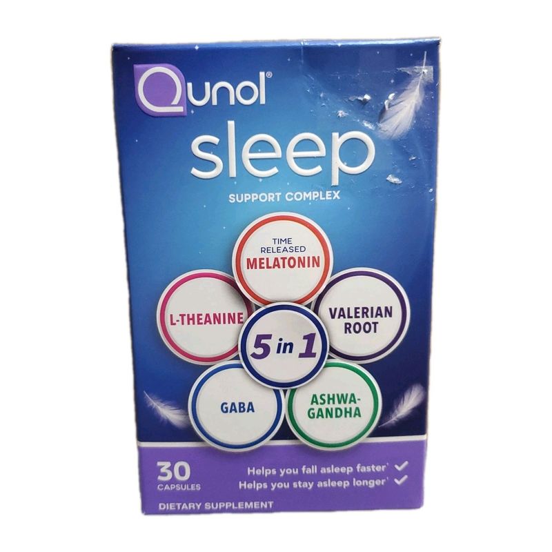 1 - Qunol Sleep Support Complex 5 in 1 Supplement 30 capsules Exp 03/ ...