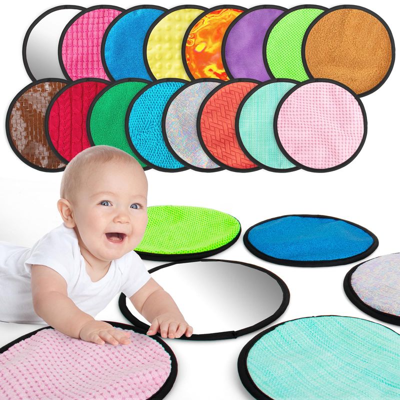 16 Set Round Sensory Mini Mats Textured Sensory Tiles - Sensory Toys ...
