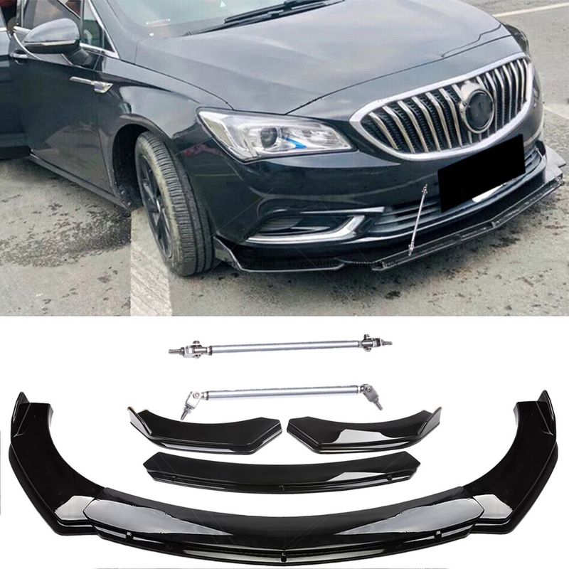 Front Bumper Lip Splitter Spoiler Body Kit Glossy Black For Buick Regal ...