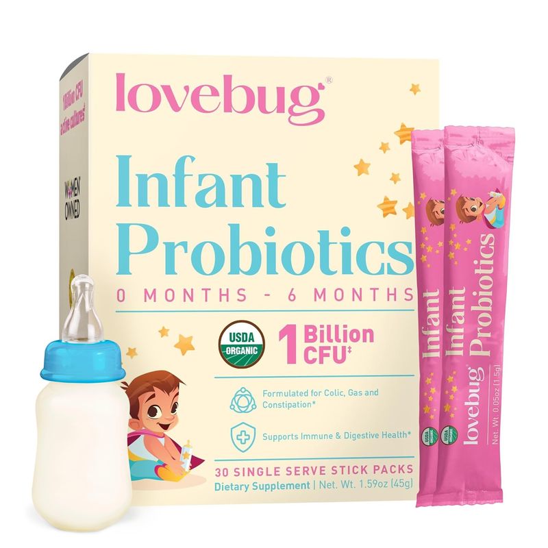 Lovebug Infant Probiotics 0-6 Months - USDA Organic Probiotics for ...