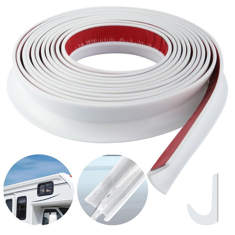 J-Shaped Silica Gel Rain Gutter Motorhome, Self-Adhesive Rain Gutter ...