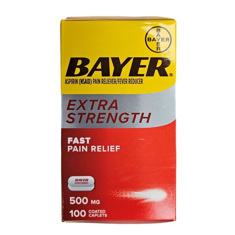 Bayer Aspirin Extra Strength 500mg, 100 Coated Caplets ^ - Online ...