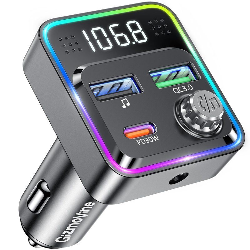 Bluetooth Car Adapter,GizmoVine Car Bluetooth Transmitter,Fm Bluetooth ...