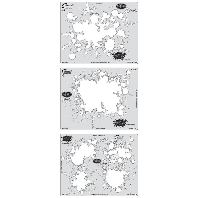 Artool Freehand Airbrush Templates, Splatter Template Set - Online ...