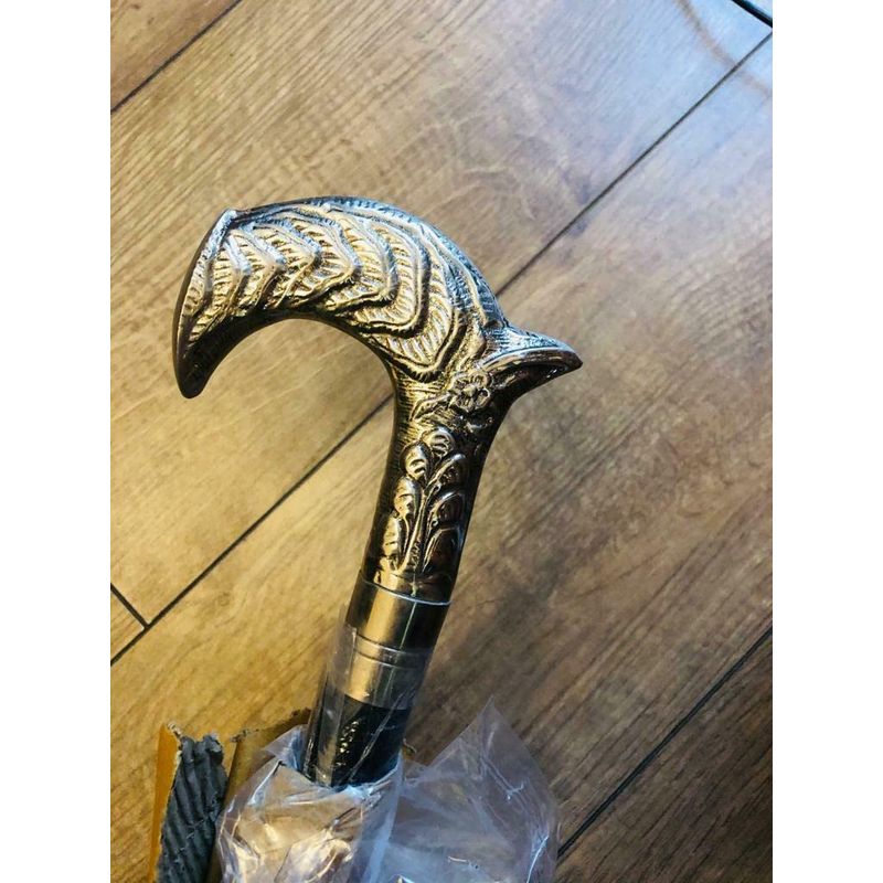 Gentleman Classic style Wooden walking stick with Brass handle shiny ...
