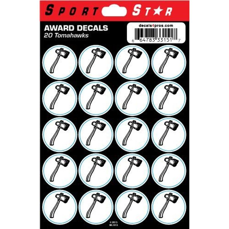 SportStar Football Helmet Award Decals - Tomahawk (20 Stickers ...