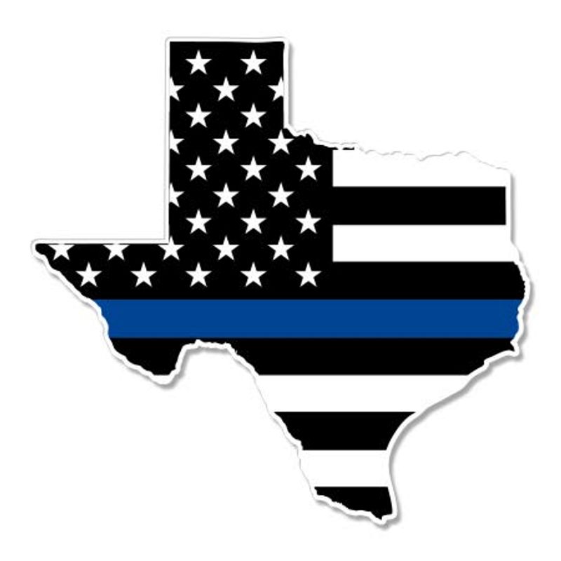 GT Graphics Texas Thin Blue Line Support Police - 8" Vinyl Sticker ...