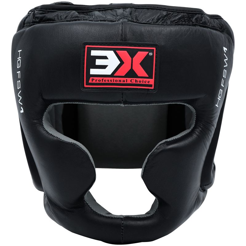 3X Sports Headguard MMA Training Boxing Genuine Leather Head Guard ...